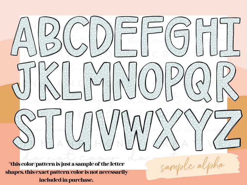 Spring Floral Capitals Alpha | Handlettered Doodle Letters PNG | Spring ...