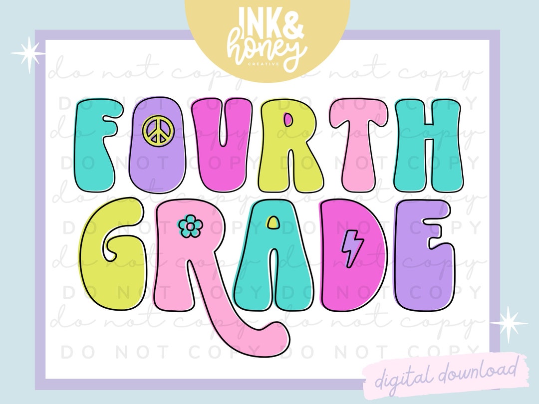 Fourth Grade PNG | Back to School PNG | Grade Level PNG | 4th Grade ...