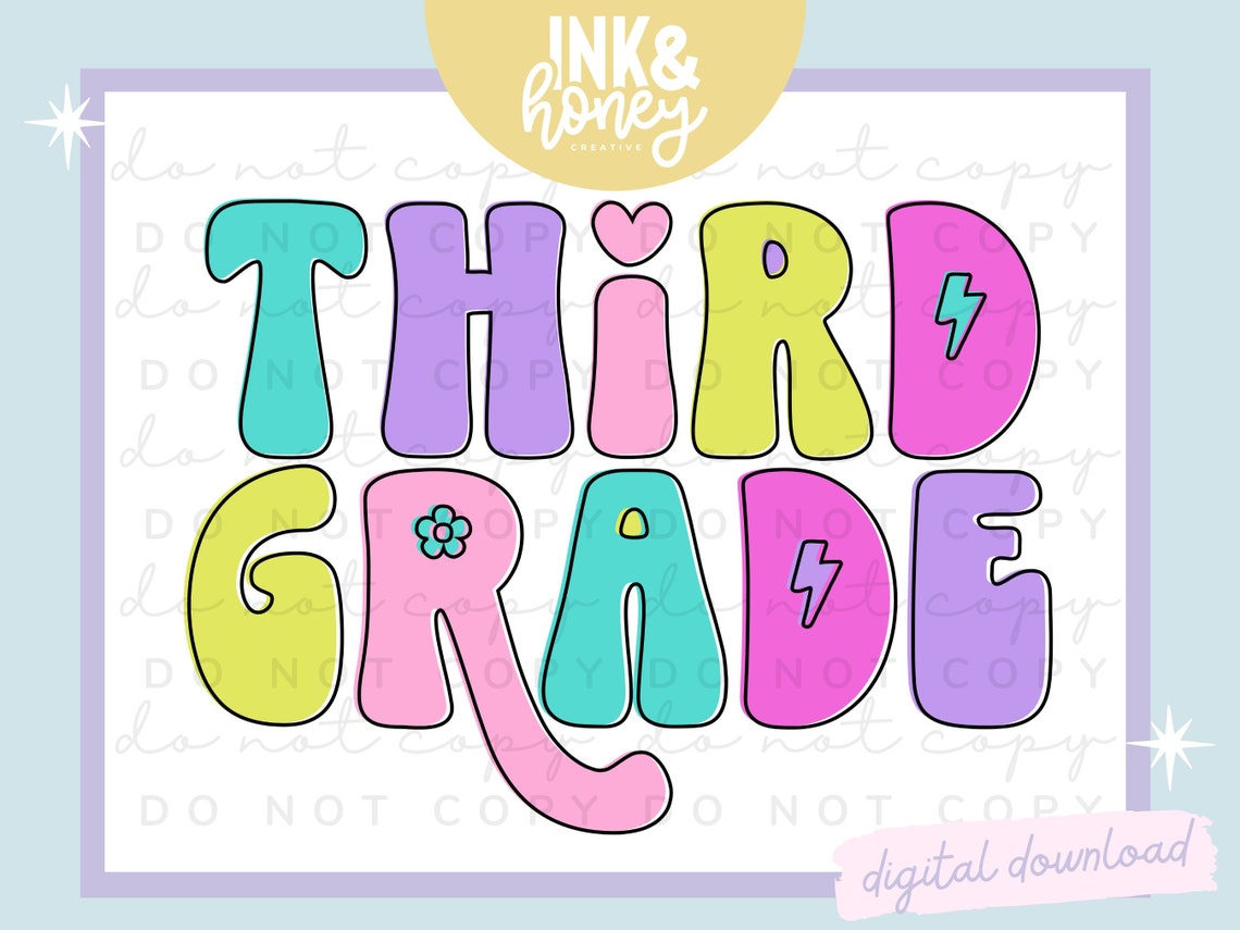 Third Grade PNG | Back to School PNG | Grade Level PNG | 3rd Grade ...