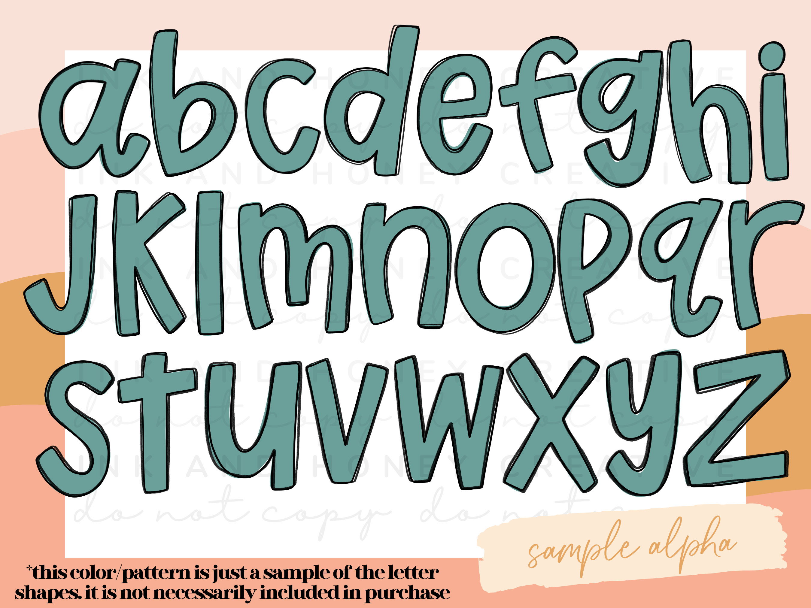 USA Floral Alpha | Handlettered Doodle Letters PNG | American Retro ...