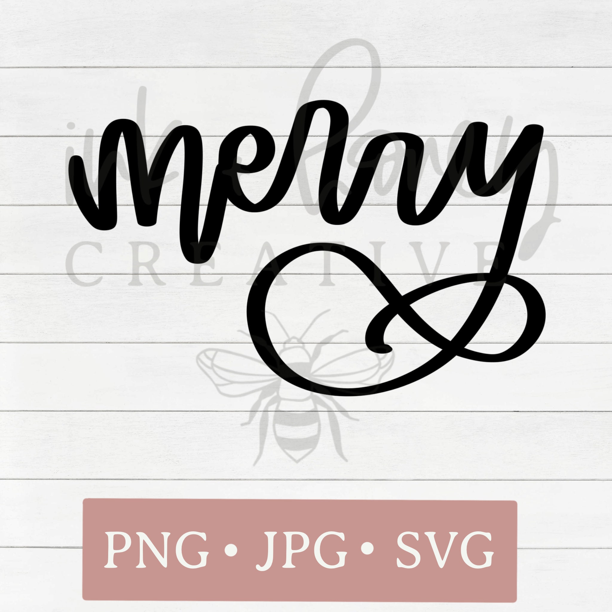 Merry Handlettered SVG, Merry Sublimation, Hand Lettered Clipart, Merry ...