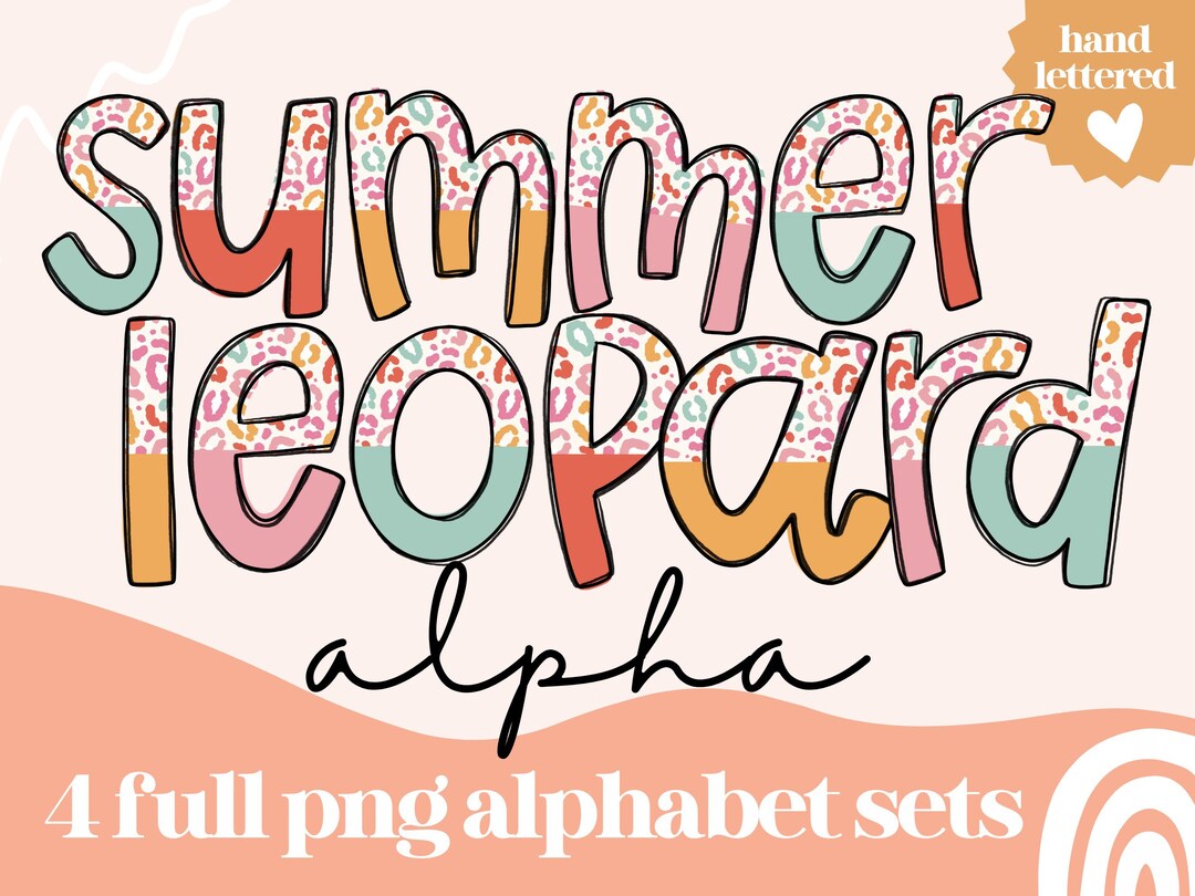 Summer Leopard Alpha | Handlettered Doodle Letters PNG | Leopard Alpha ...
