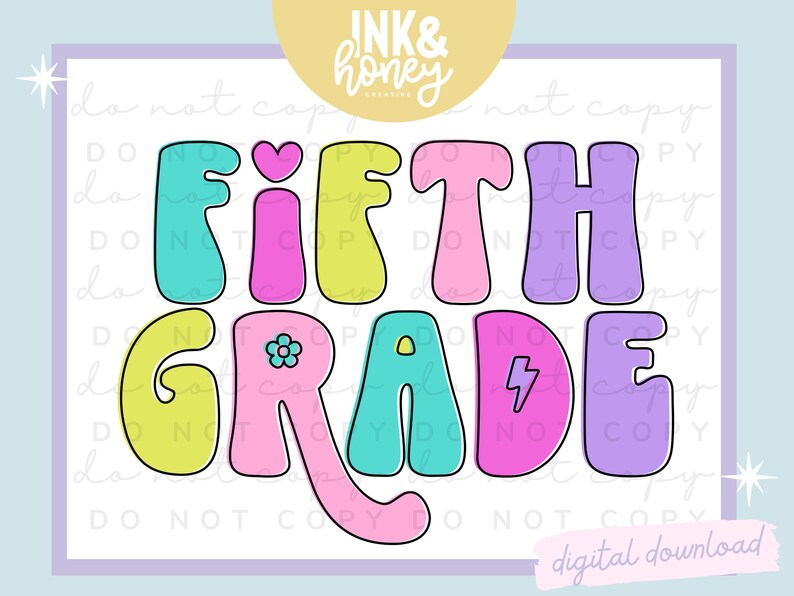 Fifth Grade PNG | Back to School PNG | Grade Level PNG | 5th Grade ...