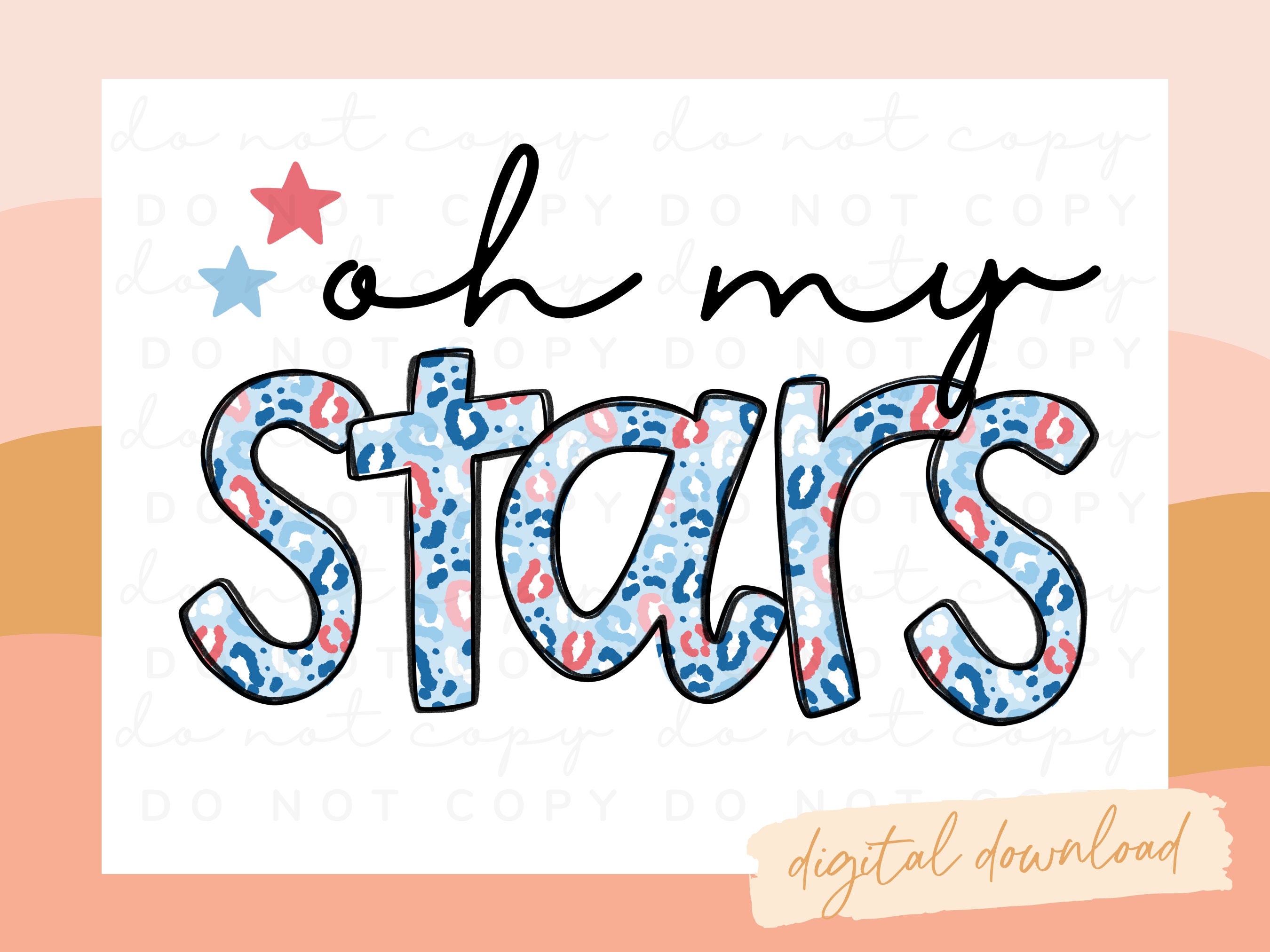 Oh My Stars PNG Patriotic PNG Oh My Stars Doodle Letters 4th of July ...