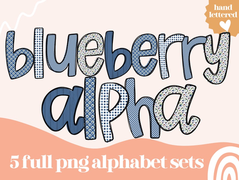 Blueberry Alpha | Handlettered Doodle Letters PNG | Blueberry Alpha ...