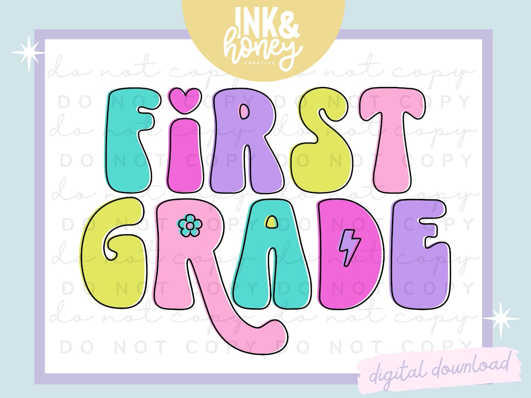 First Grade PNG | Back to School PNG | Grade Level PNG | First Grade ...