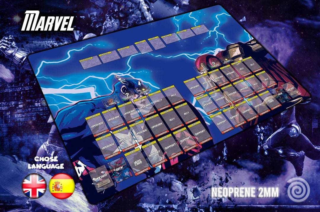 Playmat Marvel Champions Lcg 2 Players 2 Heroes (unofficial) - Etsy
