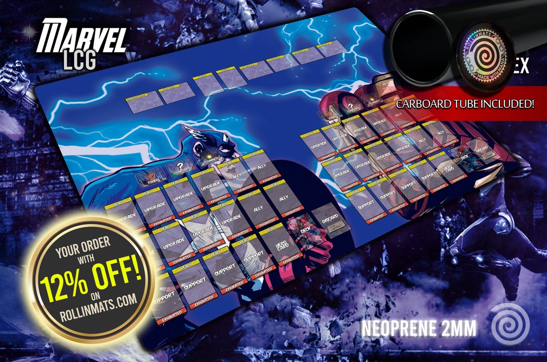 Playmat Marvel Champions Lcg 2 Players 2 Heroes (unofficial) - Etsy