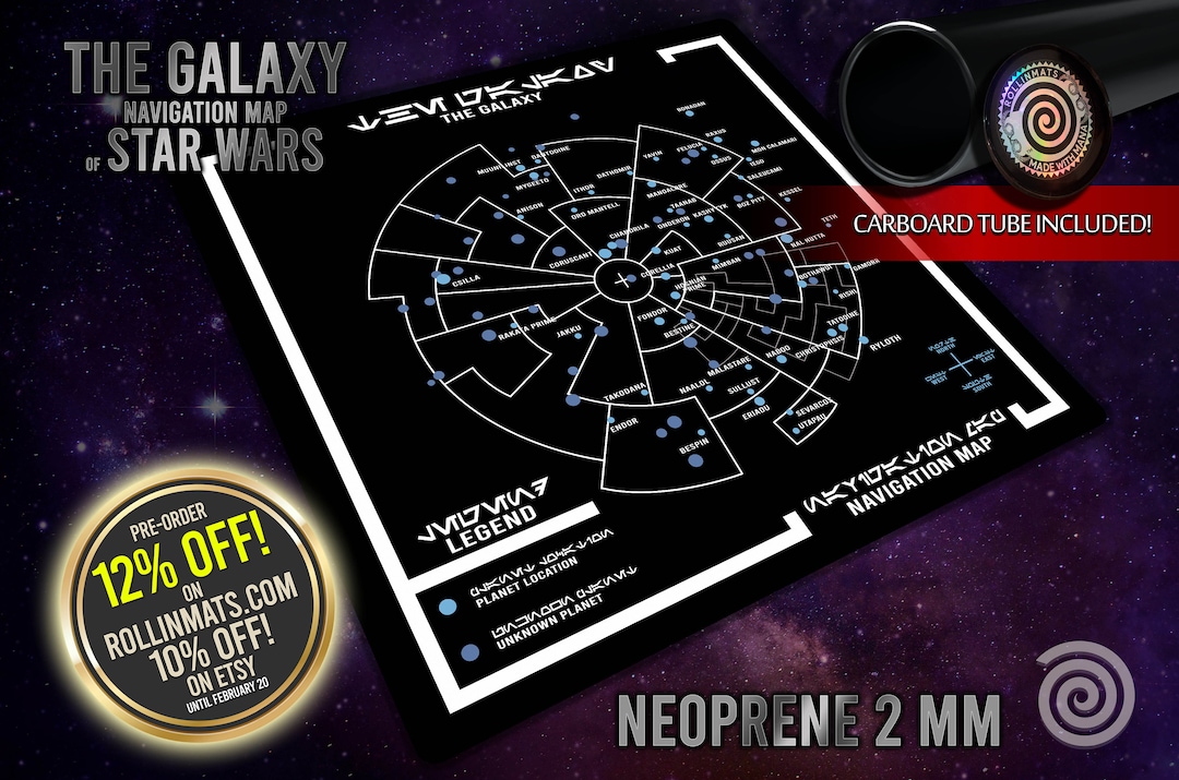 Mat With the Navigation Map of the Galaxy based on Star Wars / Age of ...