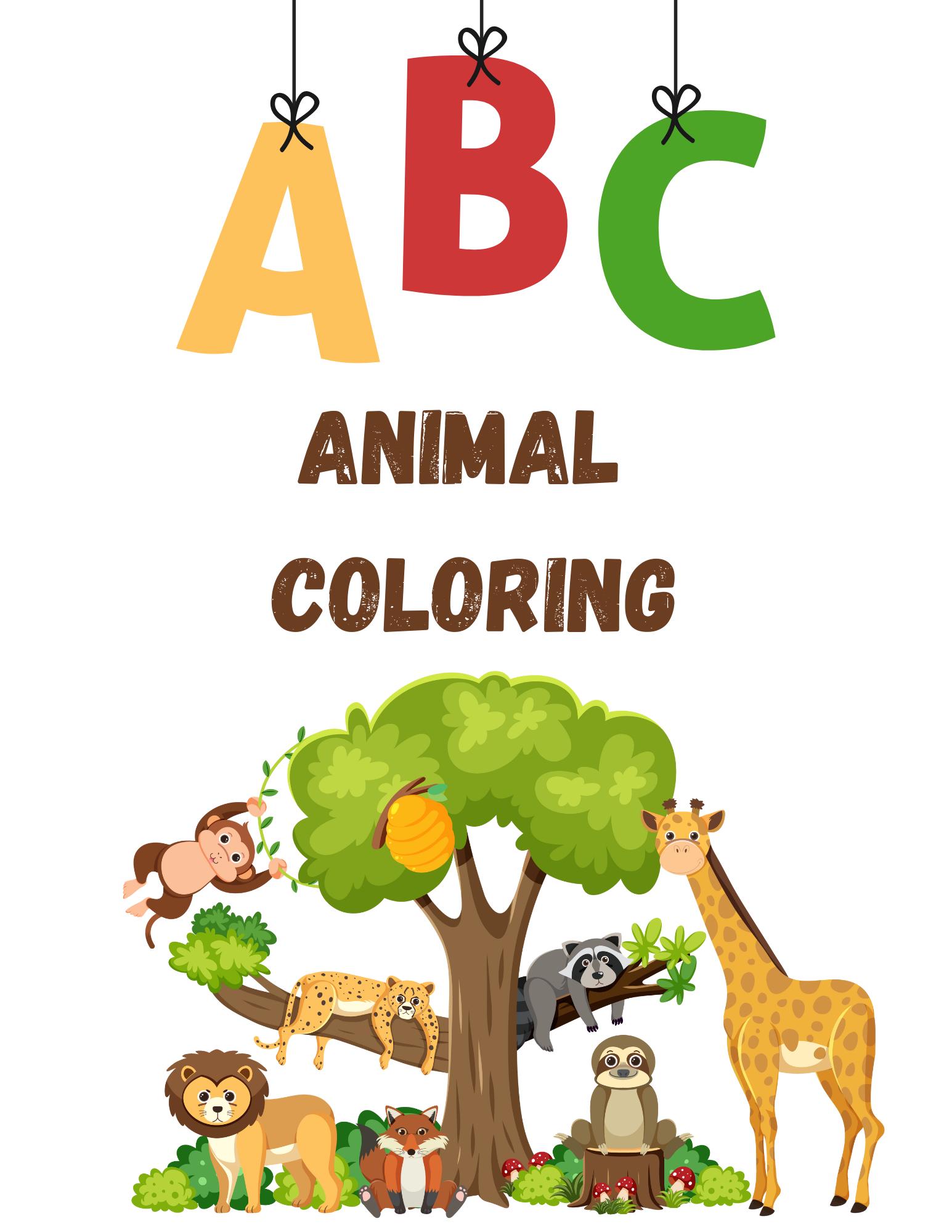 Animal Alphabet Coloring Pages - Etsy