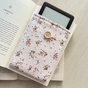 Flowers Kindle Sleeve, Pink Rose Kindle Pouch, Padded Kindle Cover ...