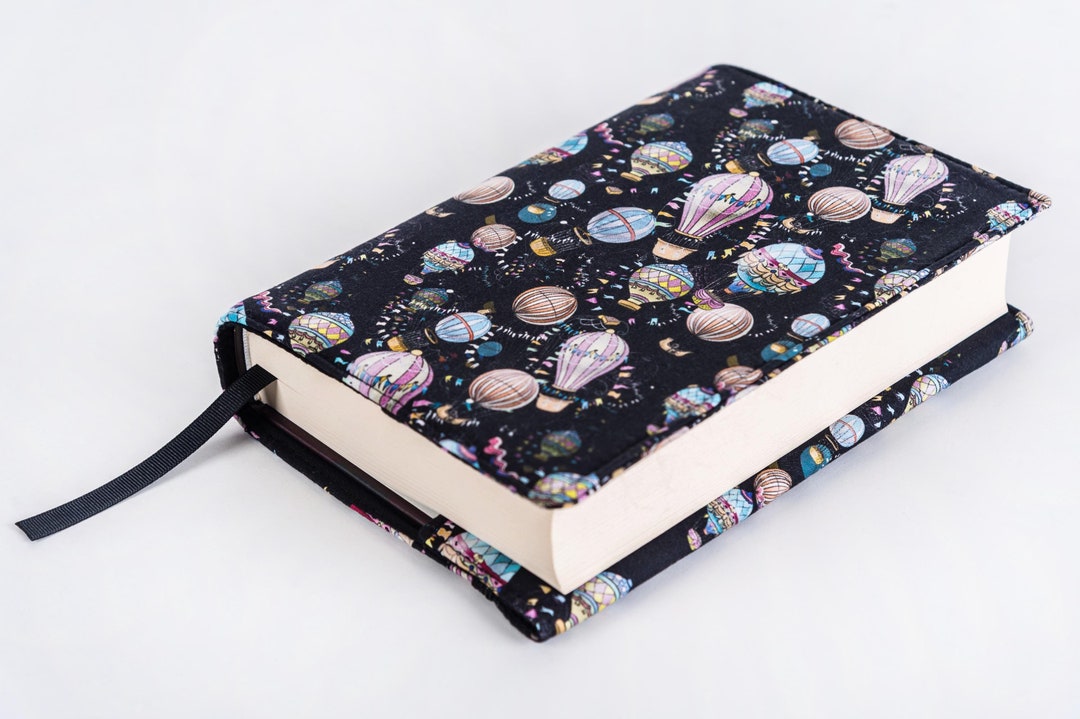 Colorful Balloons Book Cover, Air Balloons Book Pouch, Custom Size Book ...
