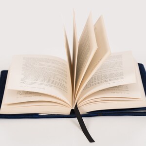 Luxury Navy Velvet Book Cover – Handmade Padded Protector, Elegant Men ...