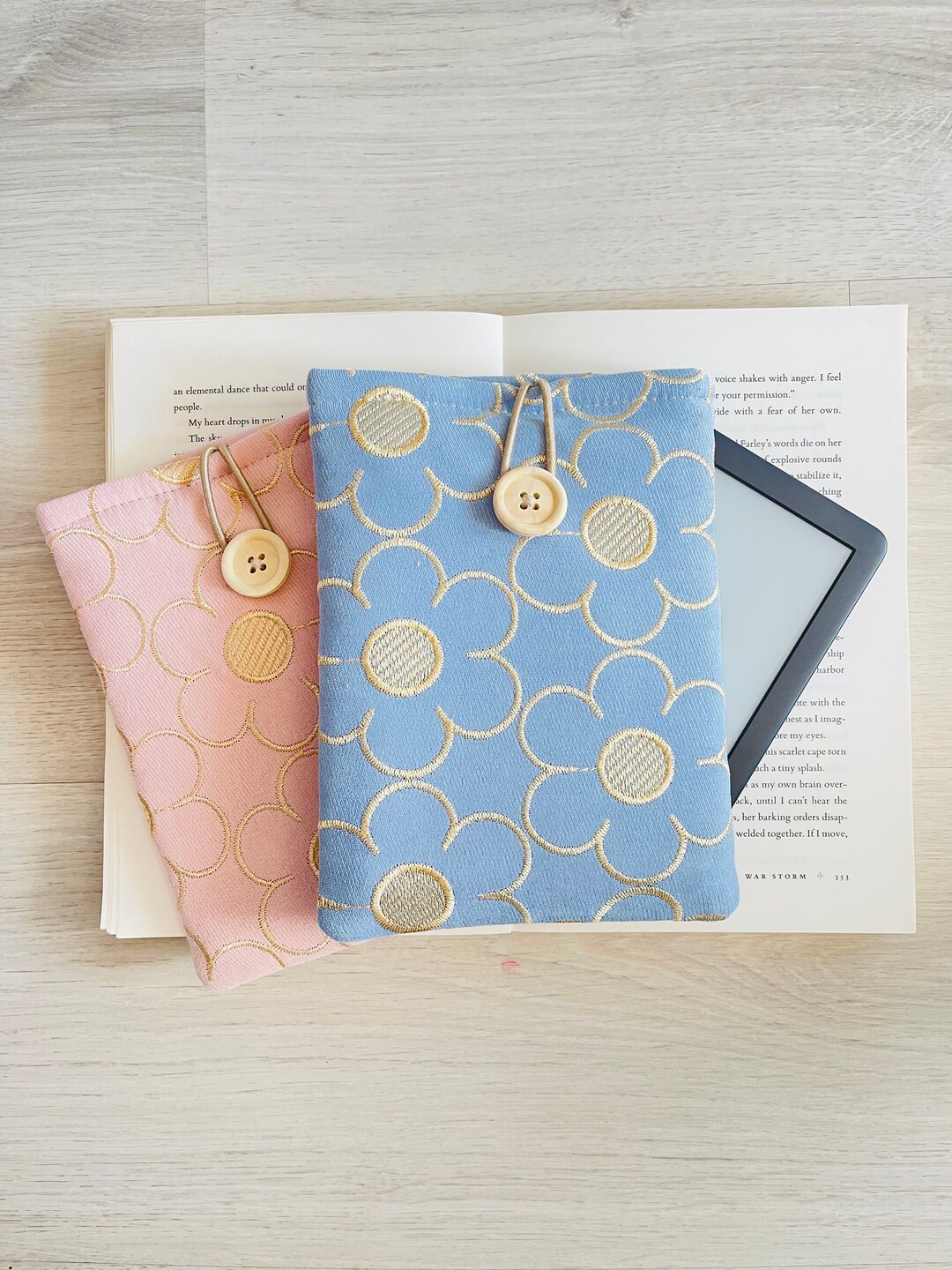 Embroidered Gold Kindle Sleeve, Kindle Paperwhite Cover, Kindle Oasis ...