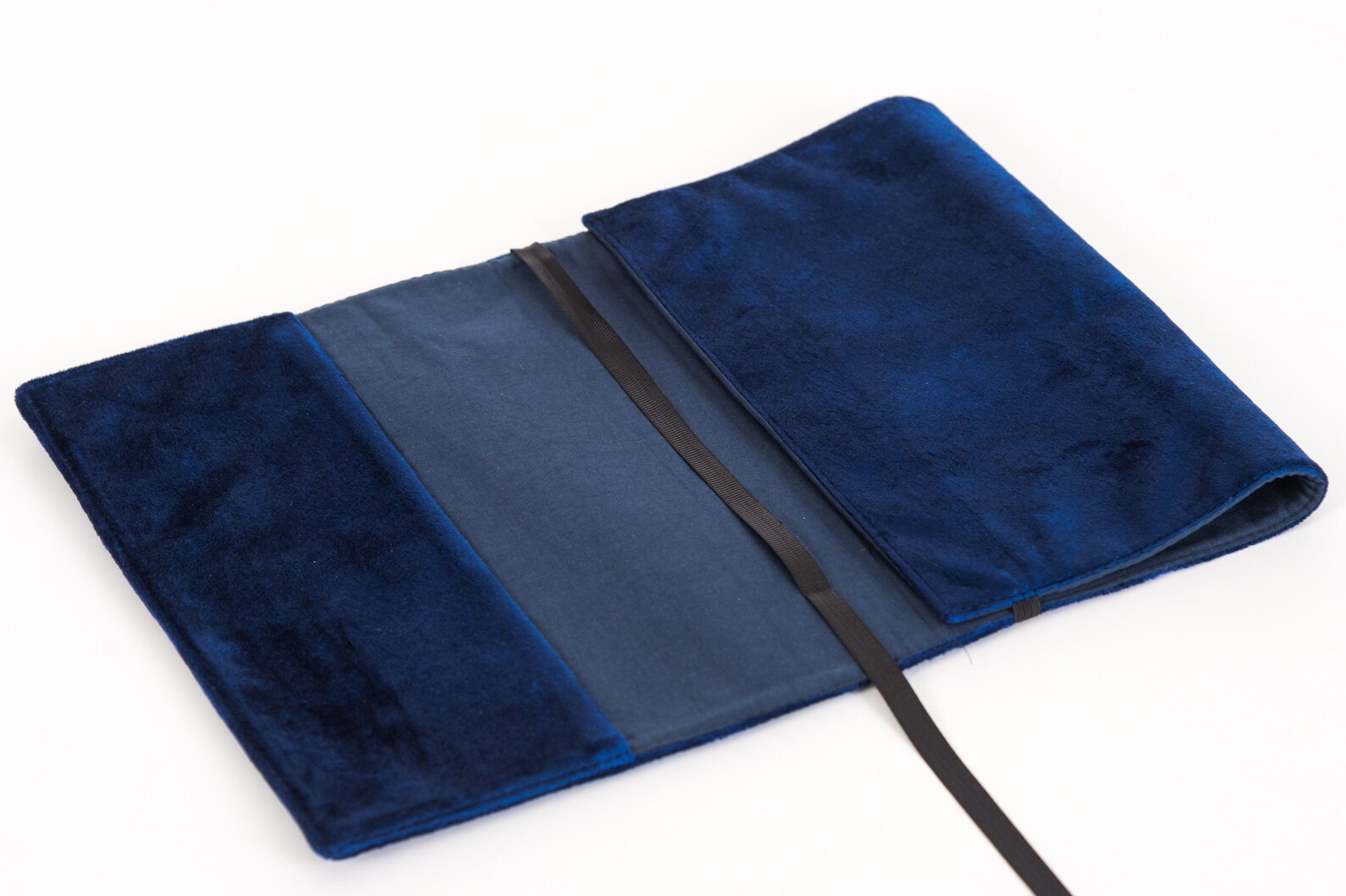 Luxury Navy Velvet Book Cover – Handmade Padded Protector, Elegant Men ...