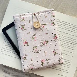 Flowers Kindle Sleeve, Pink Rose Kindle Pouch, Padded Kindle Cover ...