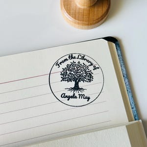 Personalised Wooden Book Stamp, Custom Library Stamp, Stamp From the ...