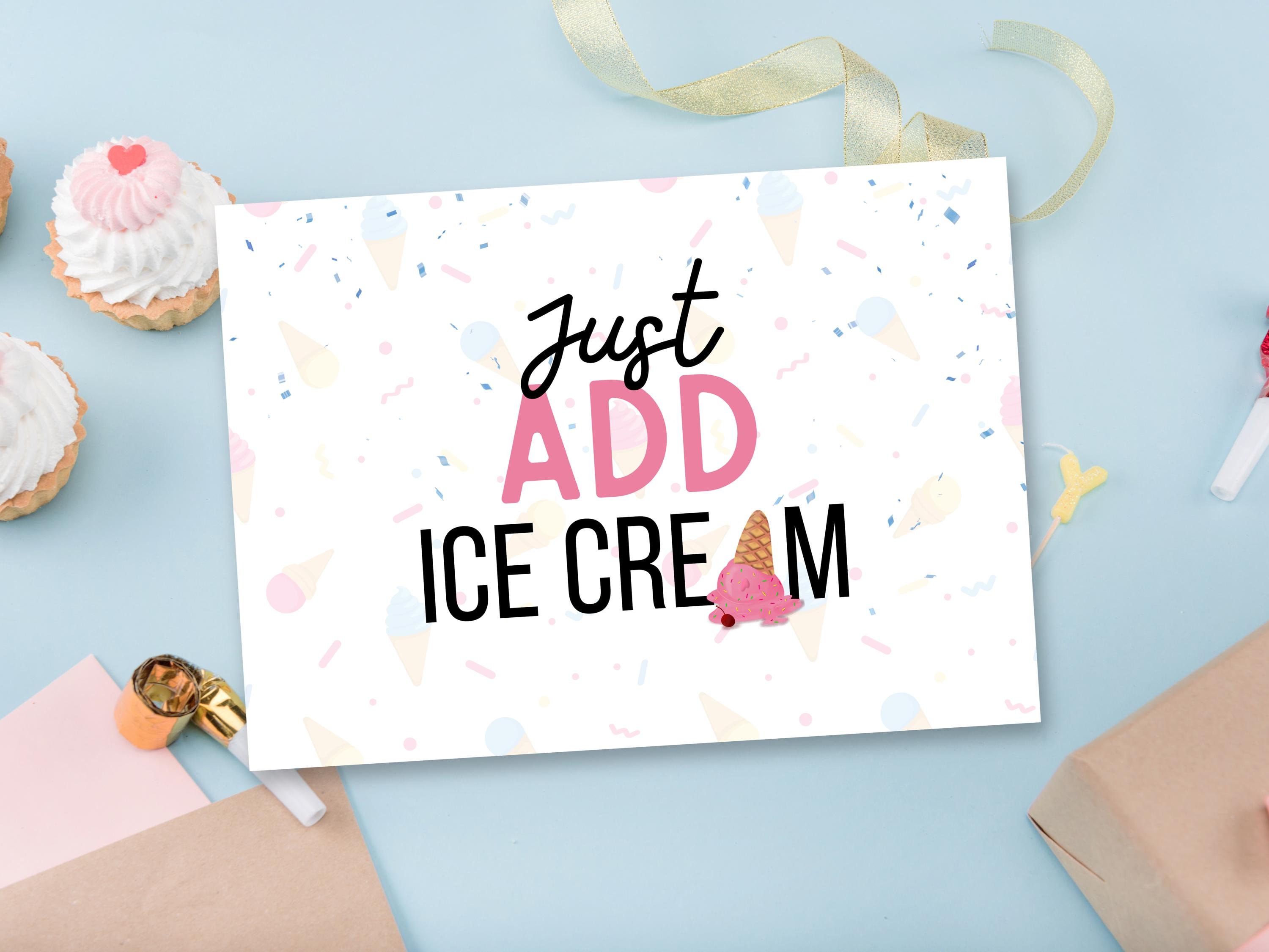 Printable Just Add Ice Cream Tags, Instant Download - Etsy