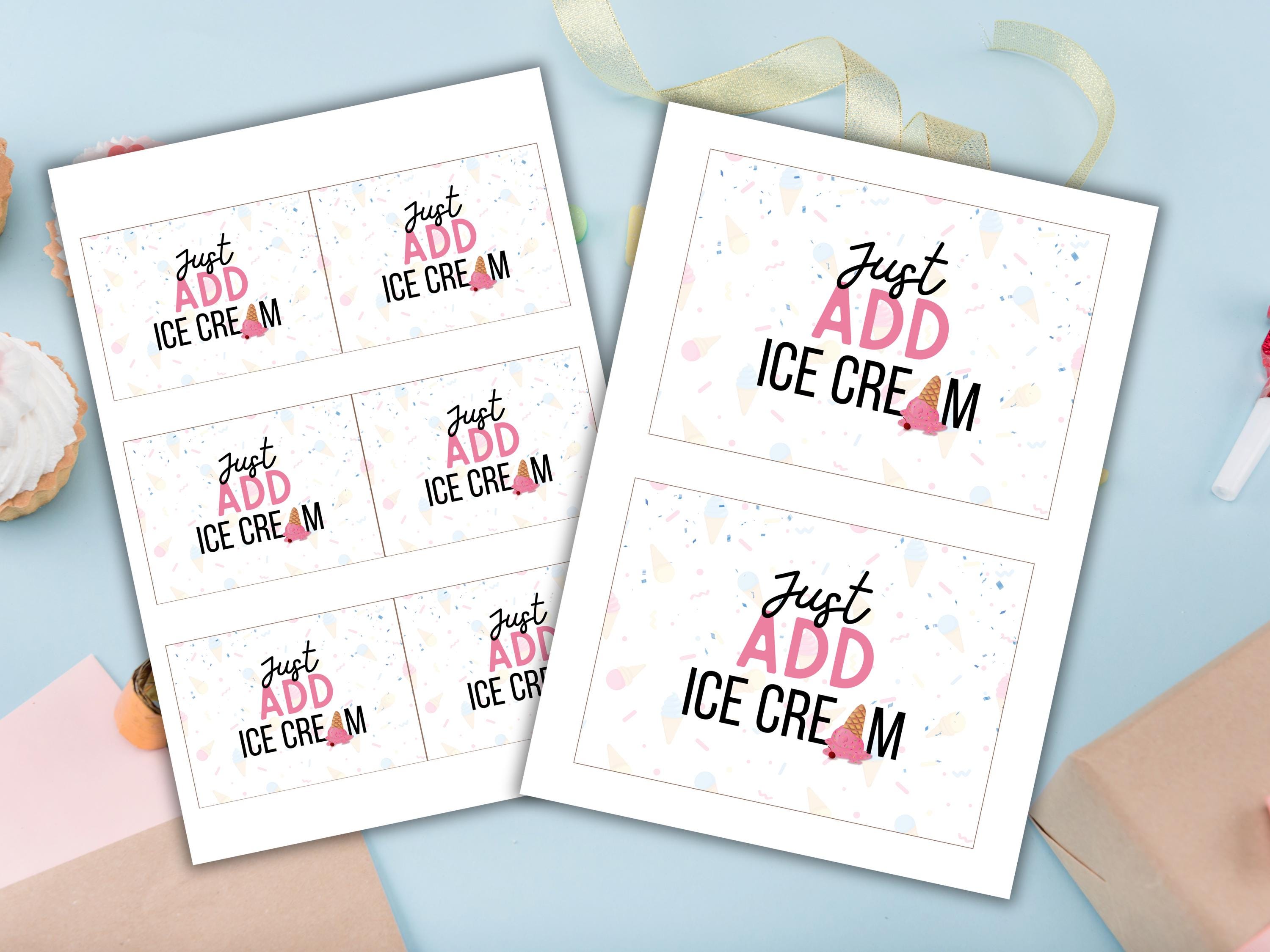 Printable Just Add Ice Cream Tags, Instant Download - Etsy