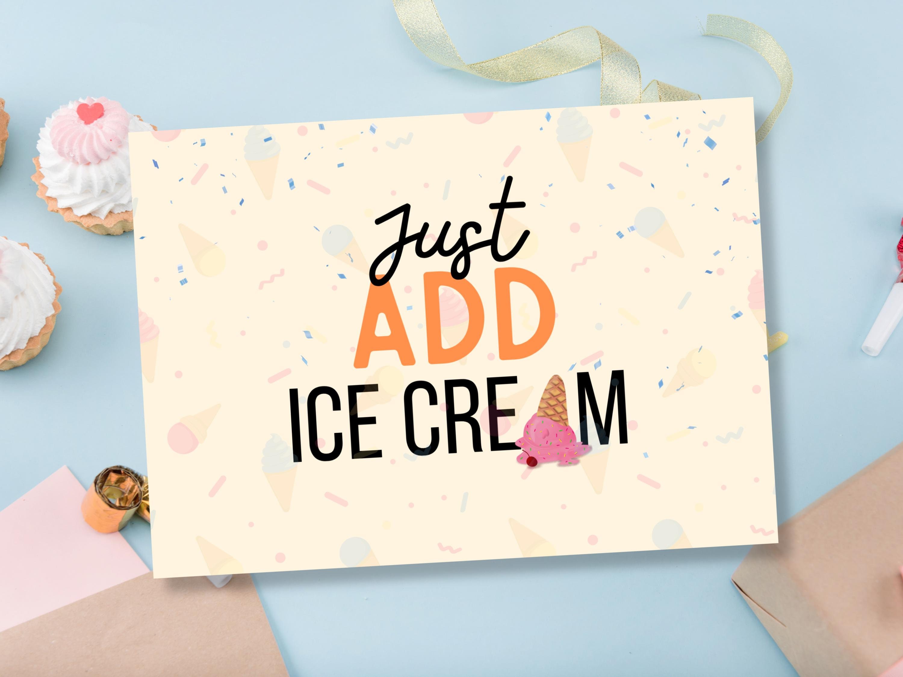 Printable Just Add Ice Cream Tags, Instant Download - Etsy