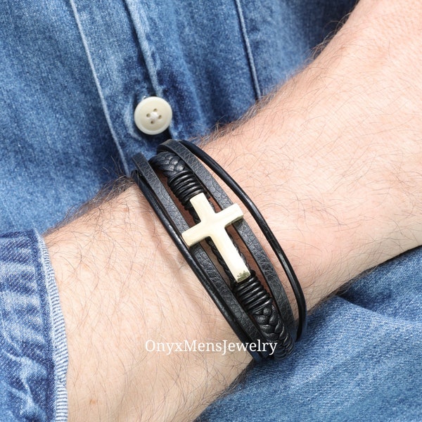 Mens Cross Bracelet - Etsy