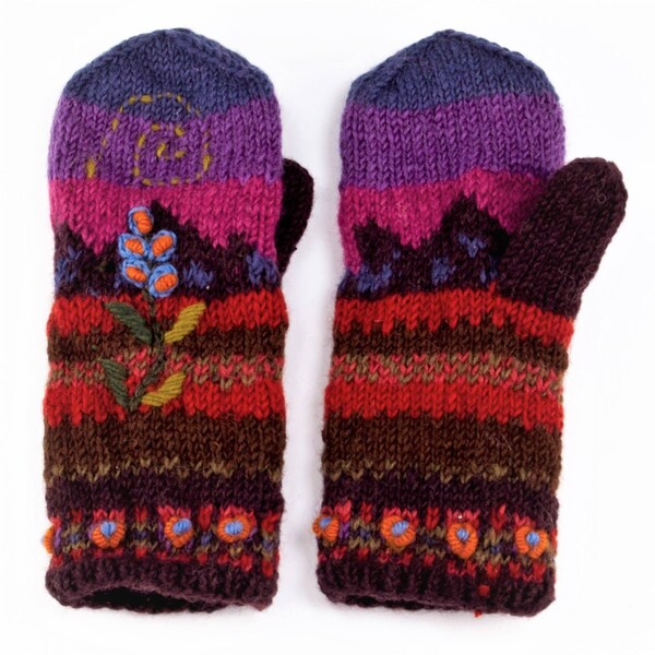 Embroidered Mittens - Etsy