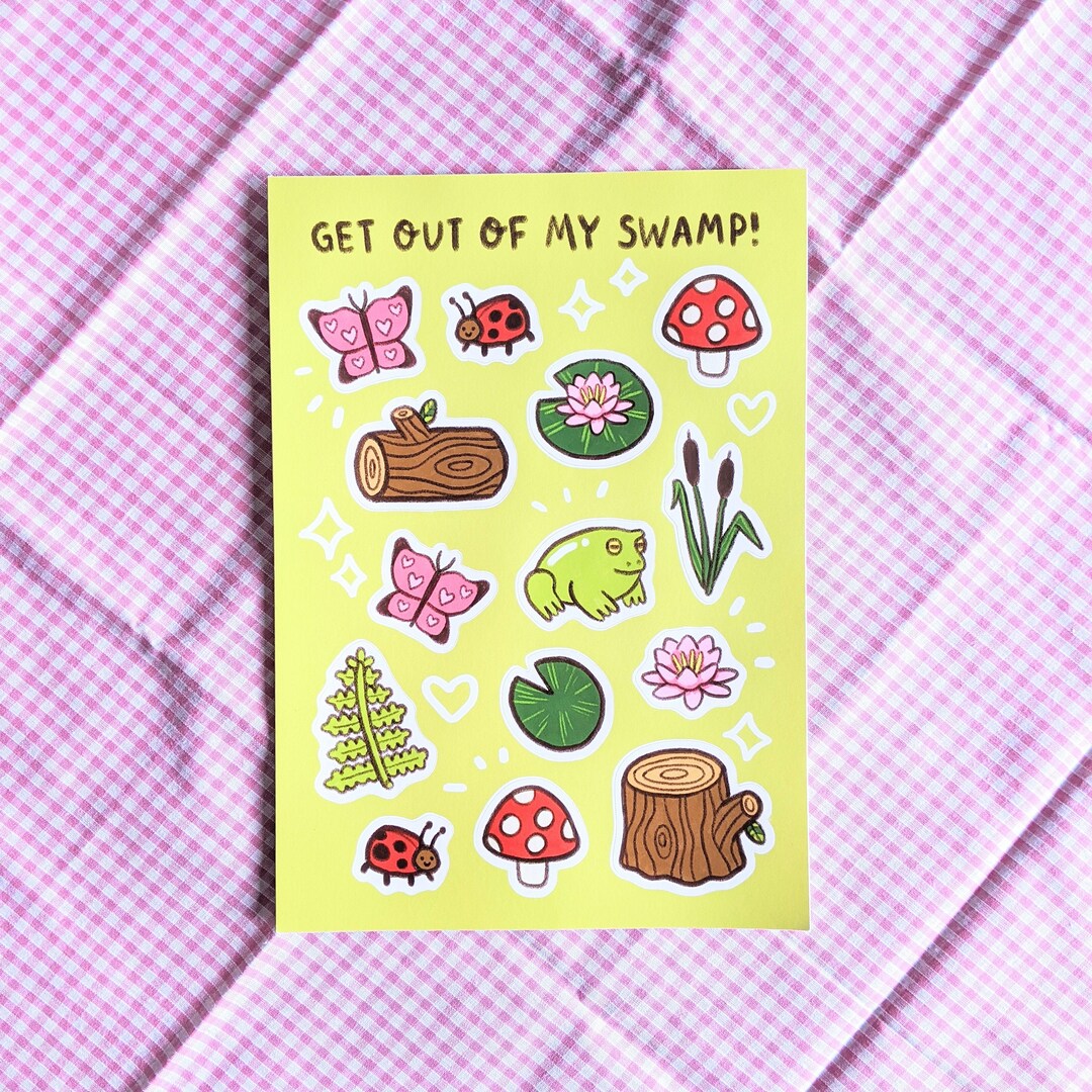 Get Out of My Swamp Sticker Sheet Cute A5 Matte Sticker Sheet Eco ...
