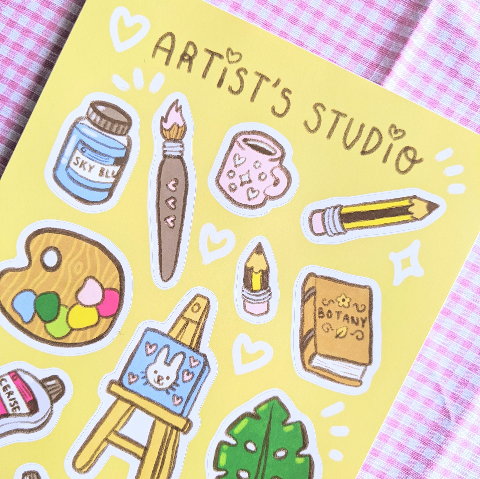Artist's Studio Sticker Sheet Cute A5 Matte Sticker - Etsy
