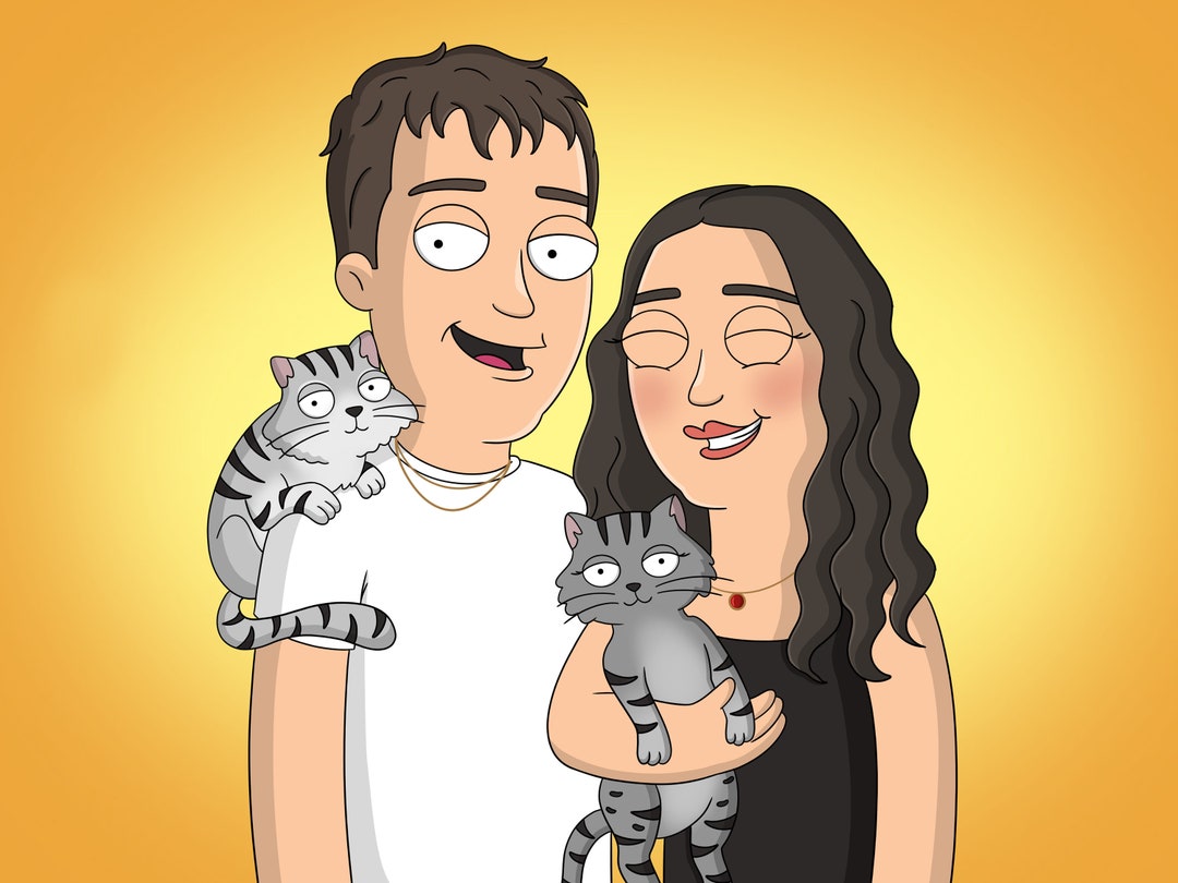 Family Guy Portrait , Custom Portrait , Couple Portrait , Family Guy ...
