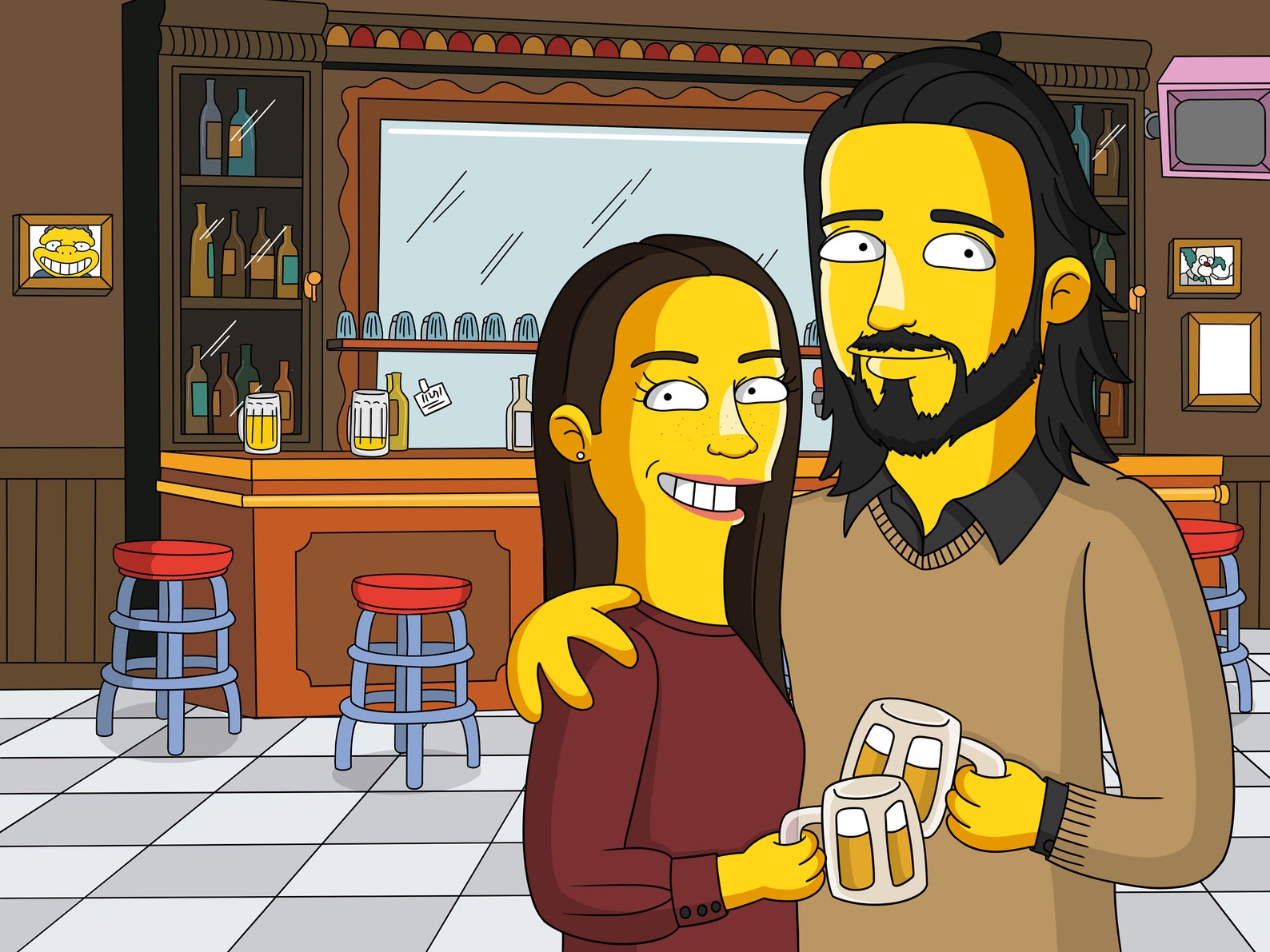 Simpsons Portrait Custom Simpson Portrait Simpsons Art | Etsy