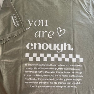 You Are Enough T-shirt Comfort Colors - Etsy