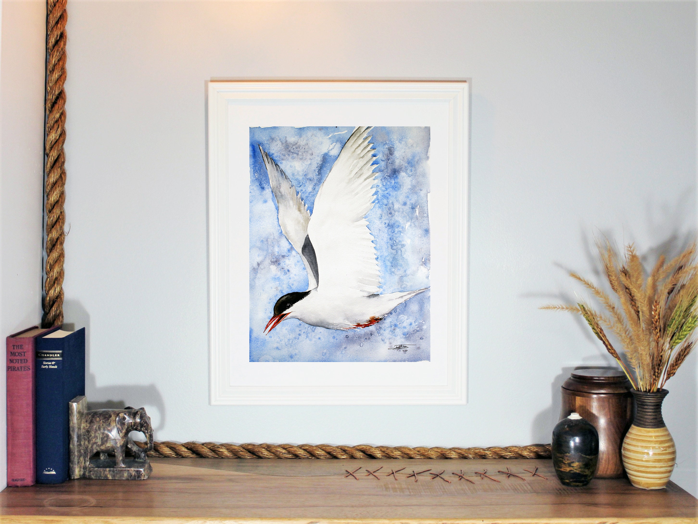 Original Common Tern bird Watercolor art original painting - Etsy Nederland