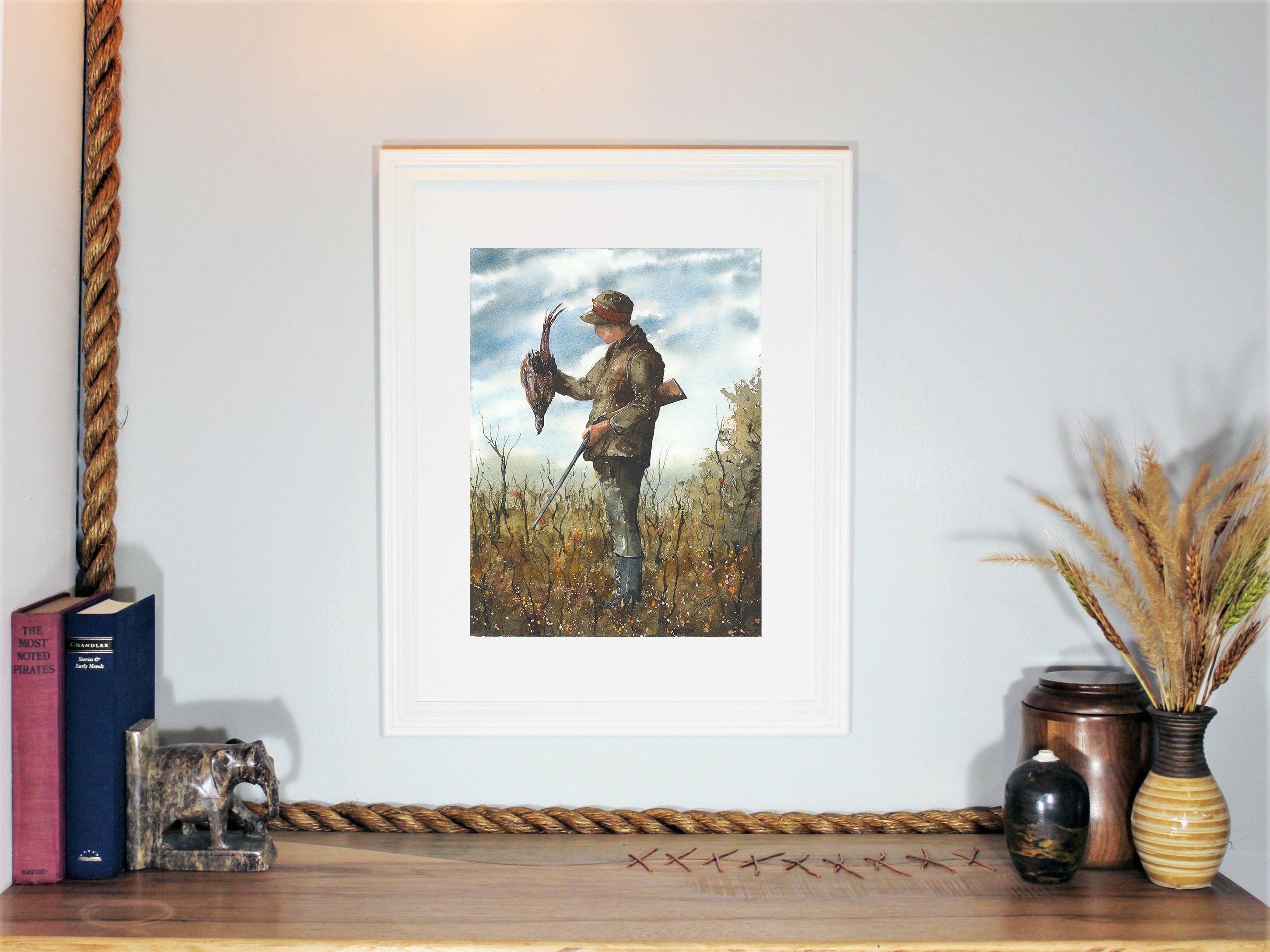 Bird Hunter Watercolor, Giclée Print, Pheasant Hunting, Hunting ...