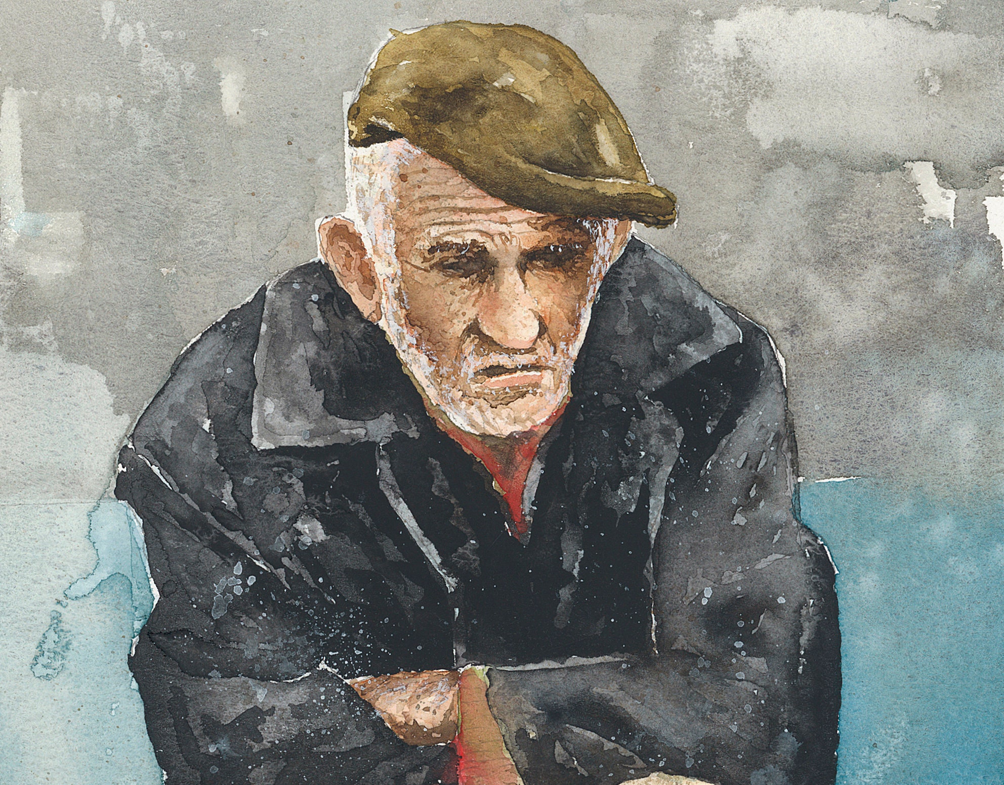 Homeless Original Watercolor Painting, Cold Man, Poor, Human, Struggle ...