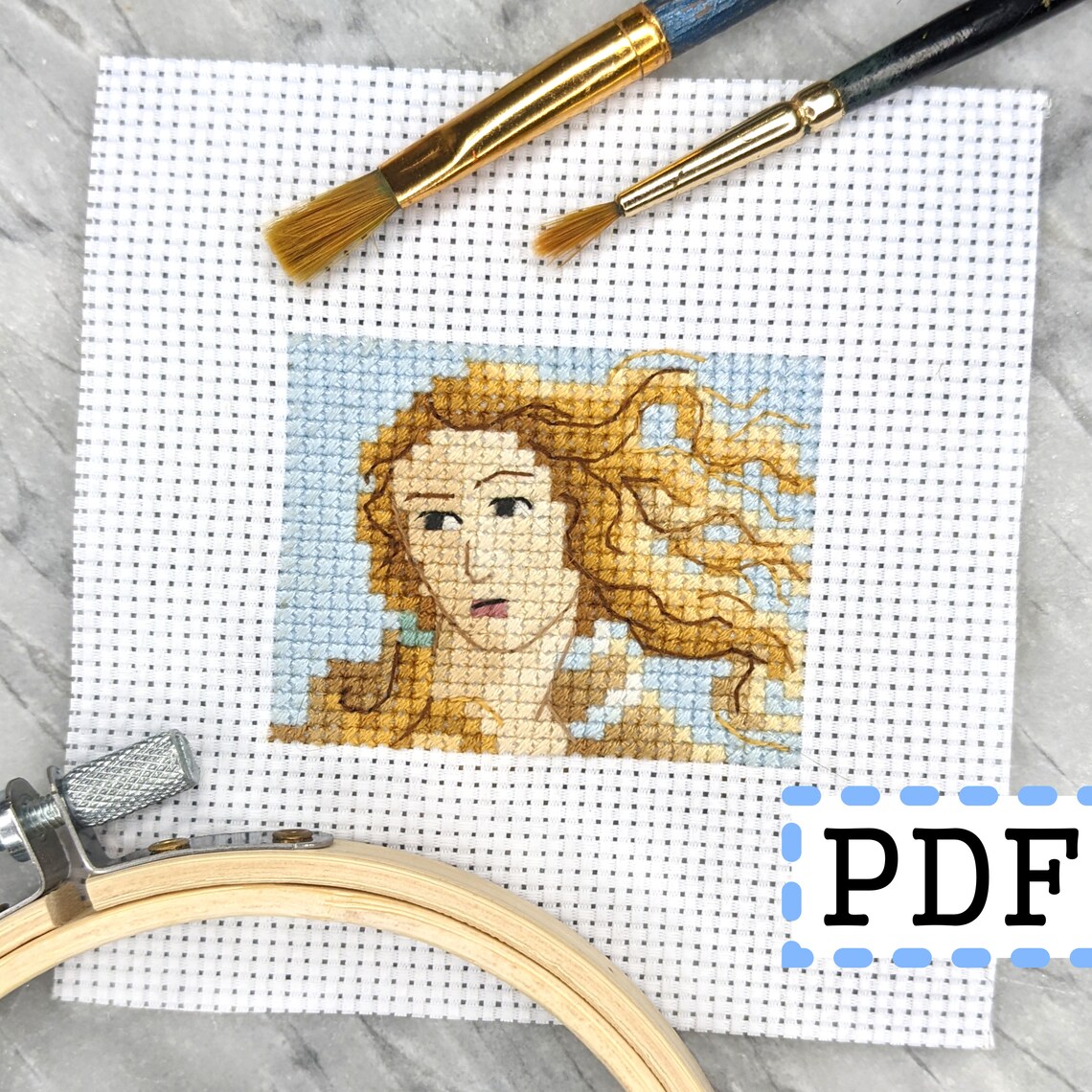 The Birth of Venus Artwork Cross Stitch PDF Pattern Small - Etsy