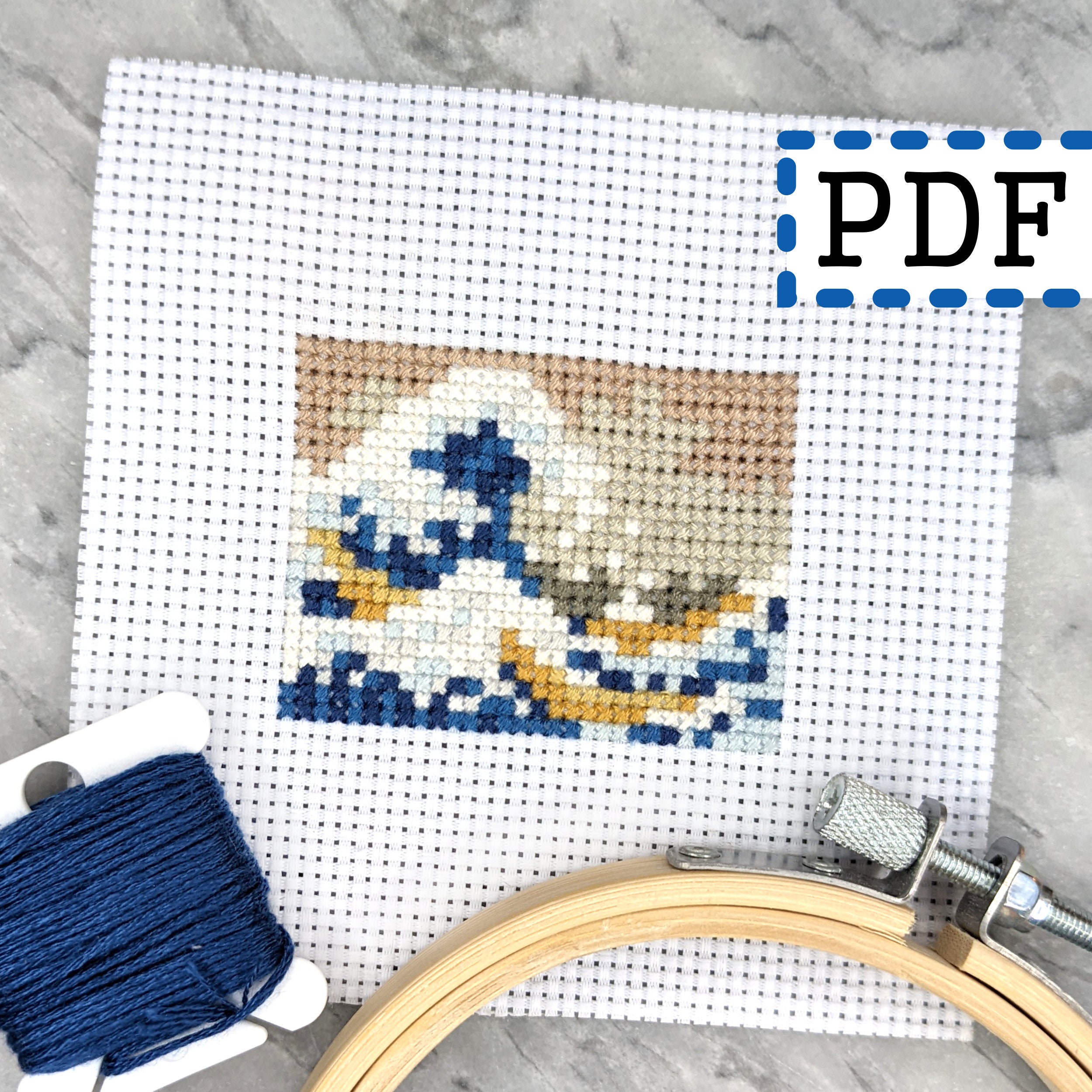 The Great Wave off Kanagawa Inspired Cross Stitch Pattern Sewing ...