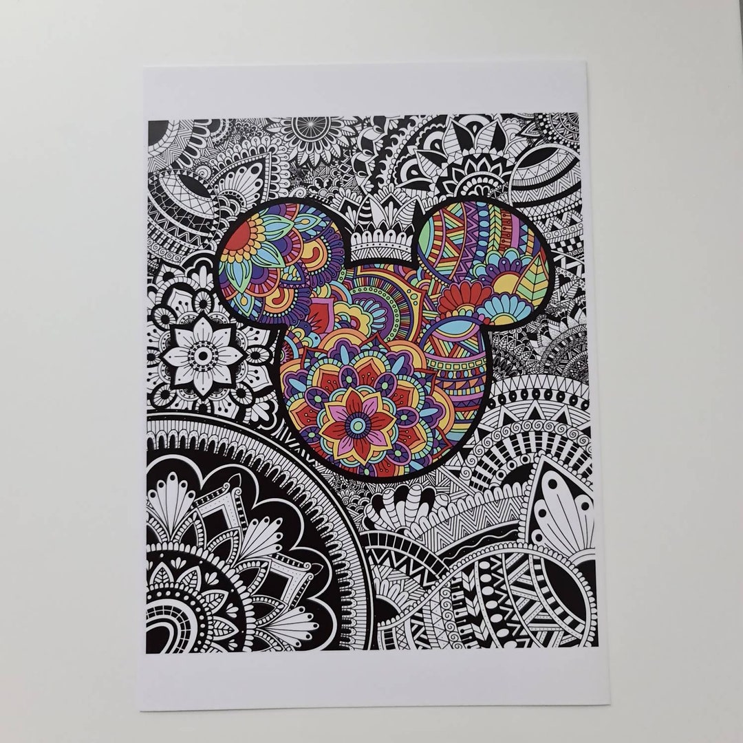 Mickey Mouse Zentangle Art Print - Etsy Australia