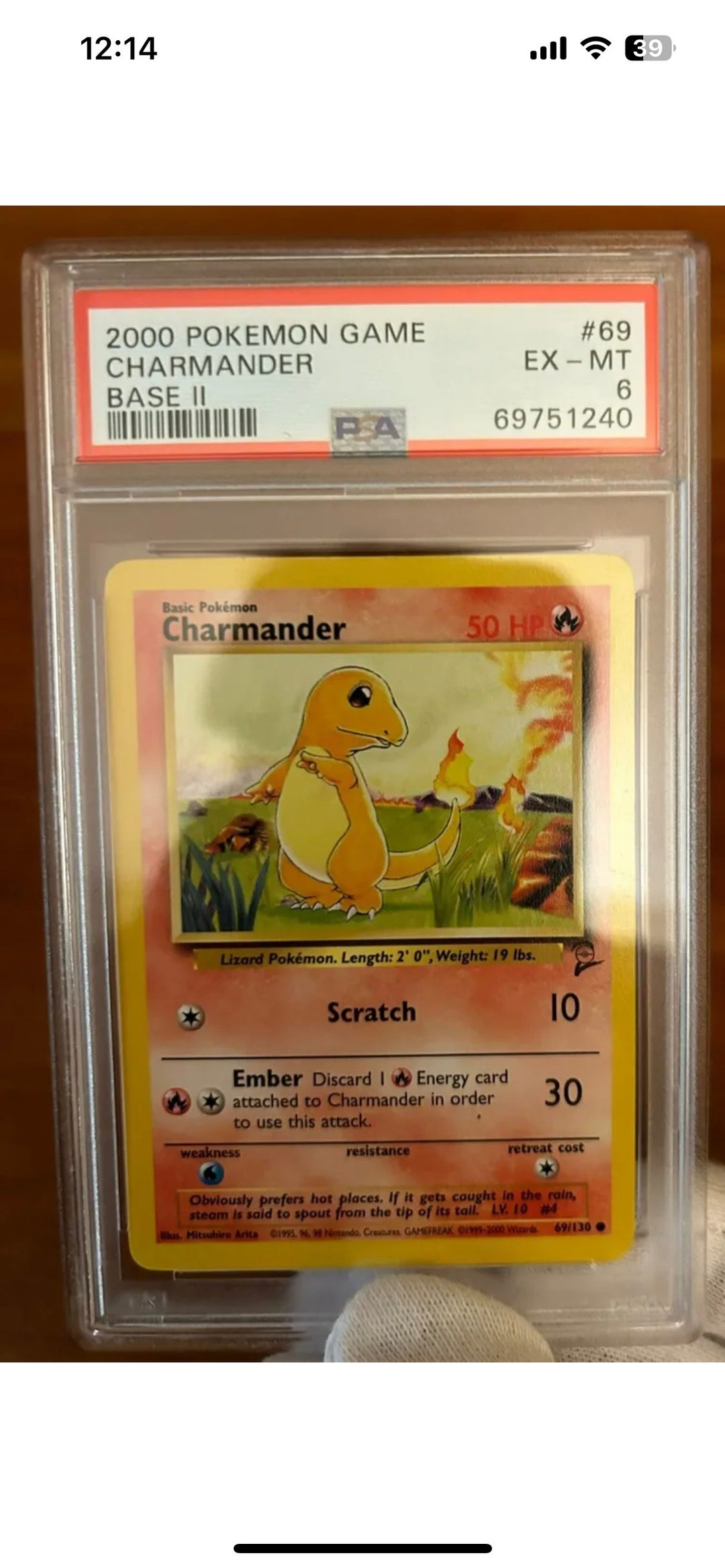 PSA 6 Charmander Pokemon TCG Charmander 69/130 Psa 6 Ex-mt - Etsy