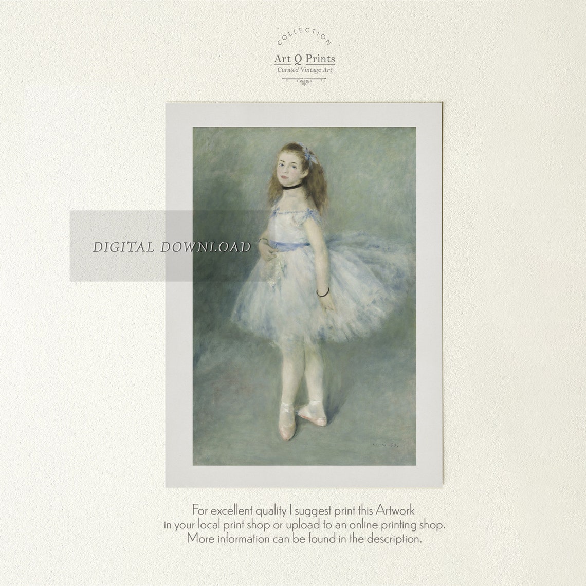 The Dancer Print, Ballerina Painting Printable, Vintage Wall Art, Gray ...