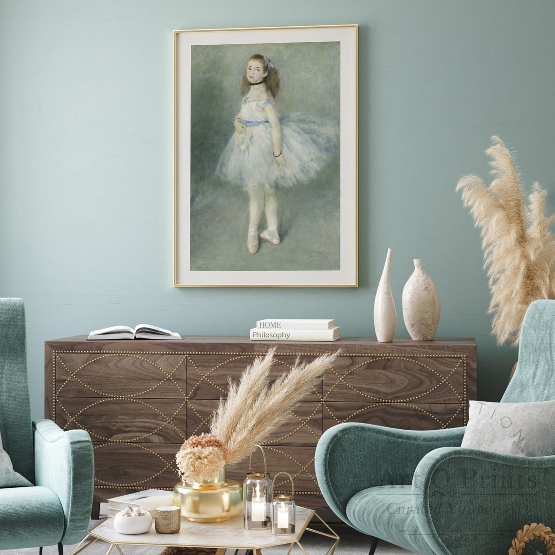 The Dancer Print, Ballerina Painting Printable, Vintage Wall Art, Gray ...