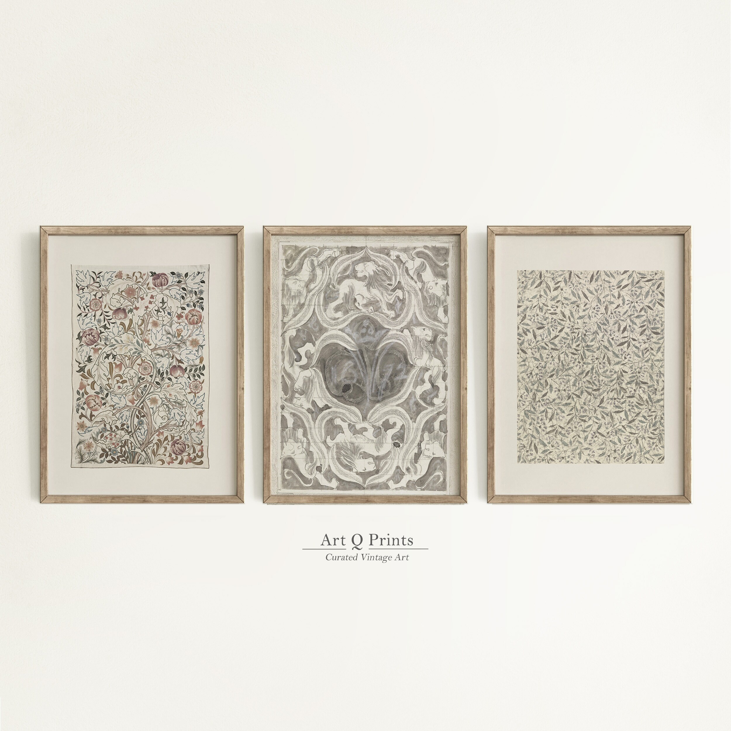 Muted Pattern Prints Set: Pastel Watercolor Art (digital Download) - Etsy