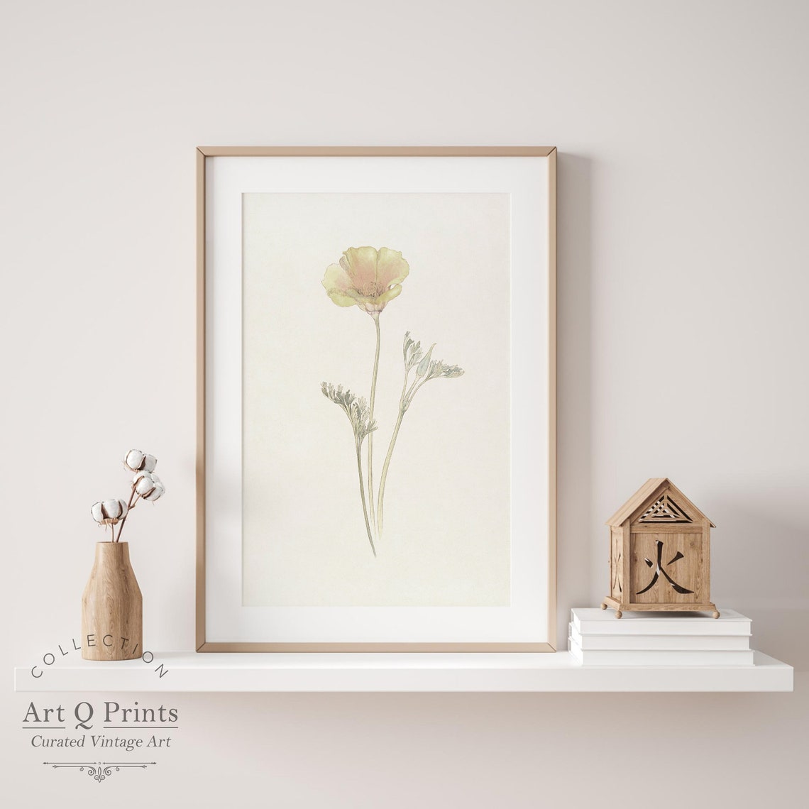 Set of 3 Botanical Prints, Mellow Tones Watercolor Arts, Light ...