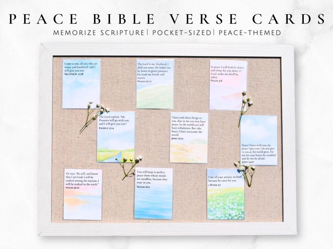Printable Peace Bible Verse Cards Verse Memorization - Etsy