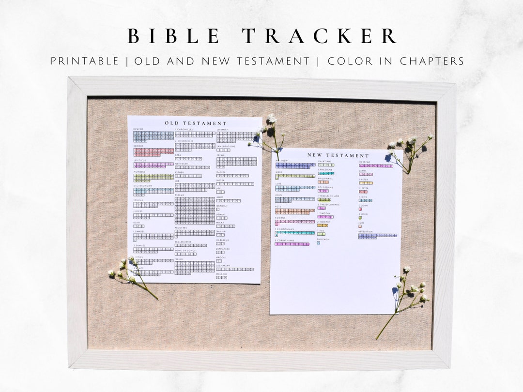 Printable Bible Reading Tracker - Color in Chapters as You Read - Old ...