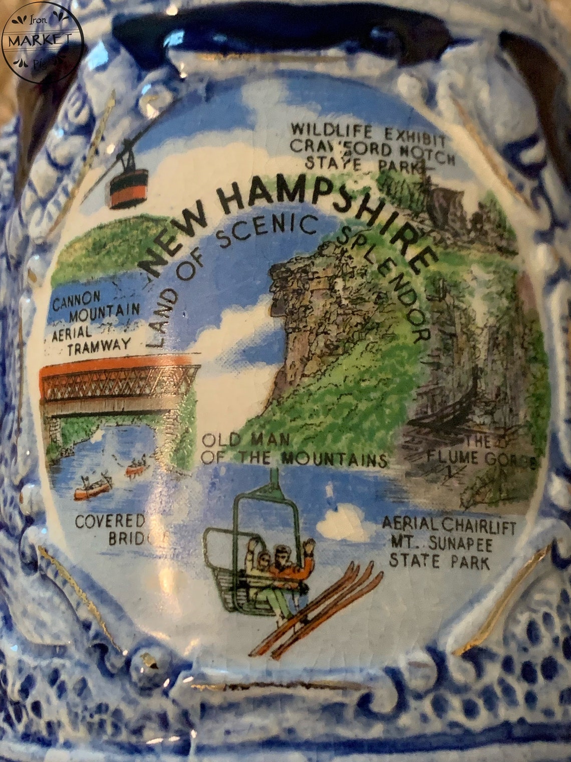 Vintage Ceramic New Hampshire Souvenir Stein/mug/ Vintage Travel Souvenir/new Hampshire Gift ...
