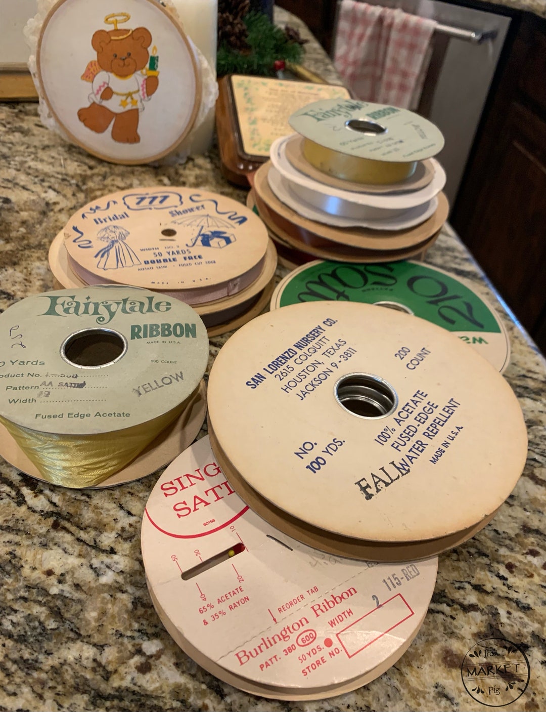 Vintage Ribbon Spools - Lot of 10/vintage Ephemera Packaging/vintage ...