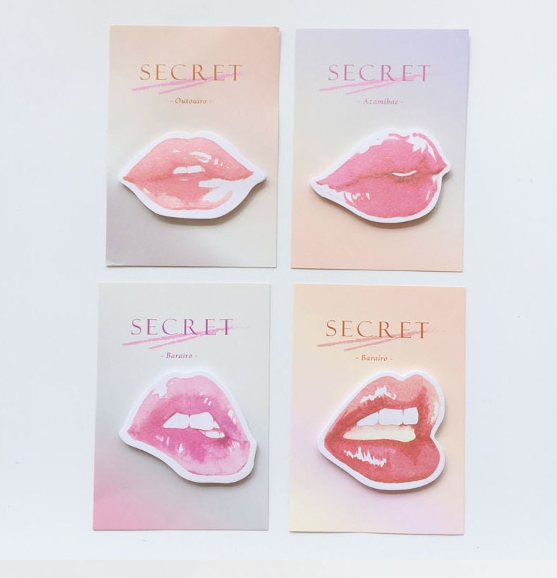 Lip Mouth Shaped Sticky Notes 30 Sheets | Etsy