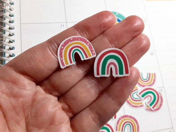 Embellishments 15pc Die Cut Rainbow Sticker Pack Planner or Scrapbook ...