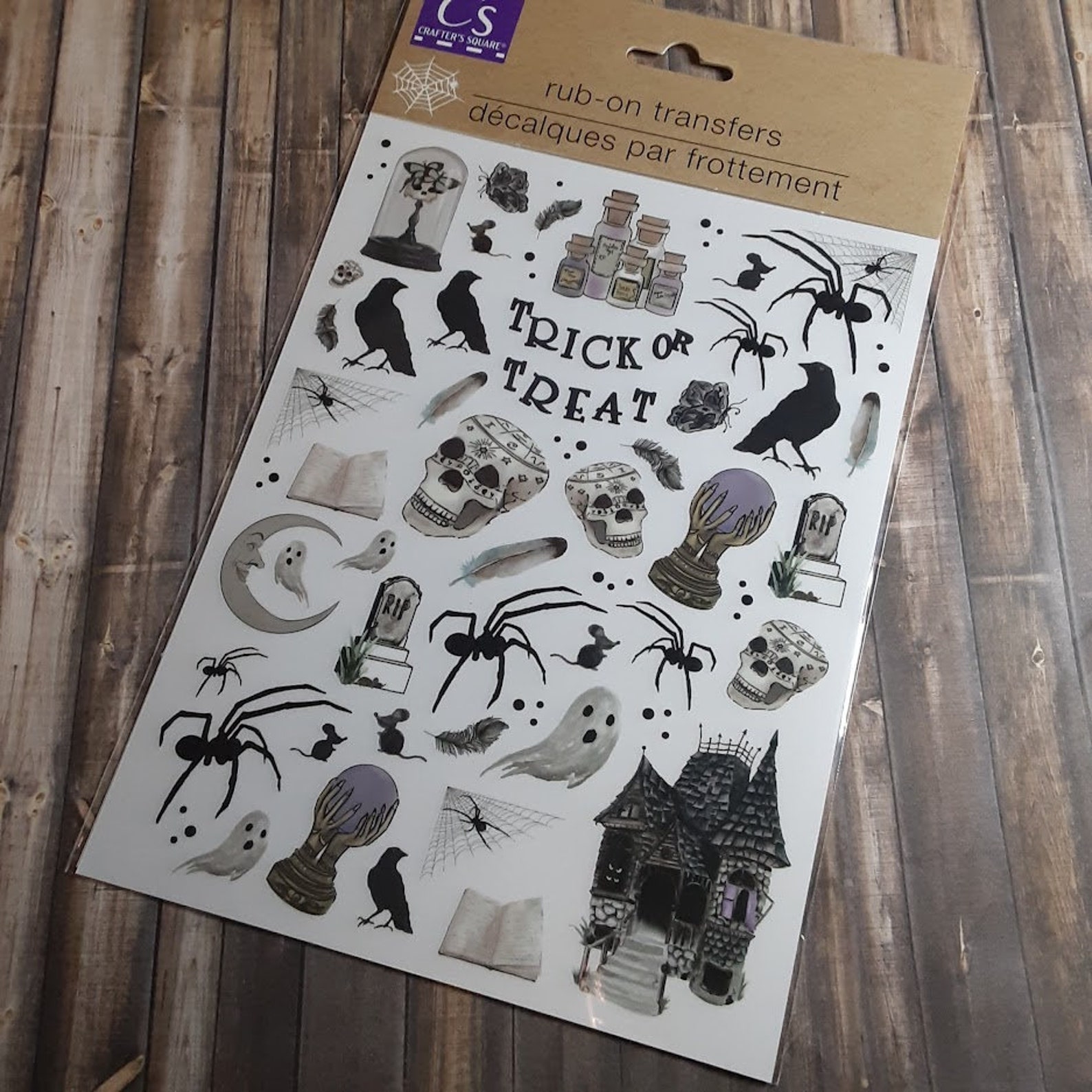 Gothic Halloween Themed Rub on Transfers Scrapbook | Etsy