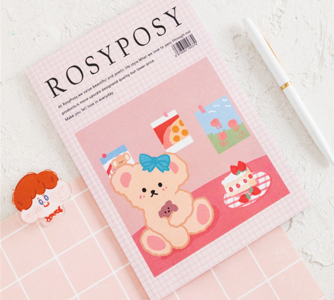 20 Sheets Rosy Posy Sticker Book, Kawaii Stationery - Etsy